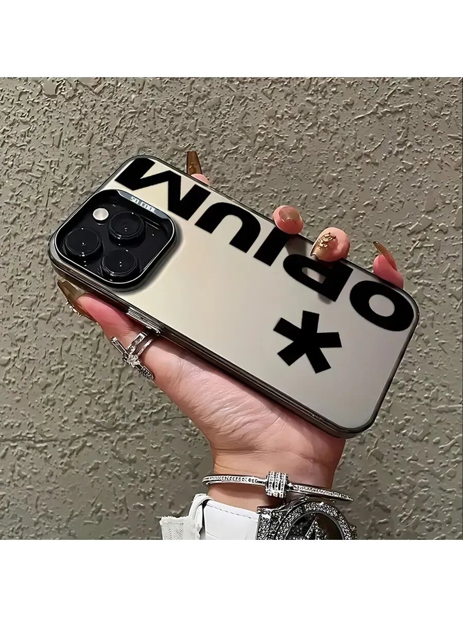 Чехол на IPHONE XR чёрный Голубой пойум Логотип