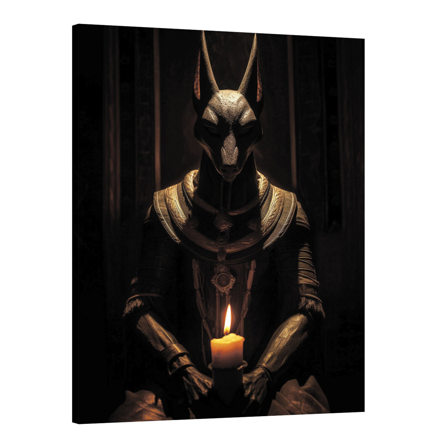 Интерьерная картина 50х70 "Анубис: покровитель загадок и тайн мира"