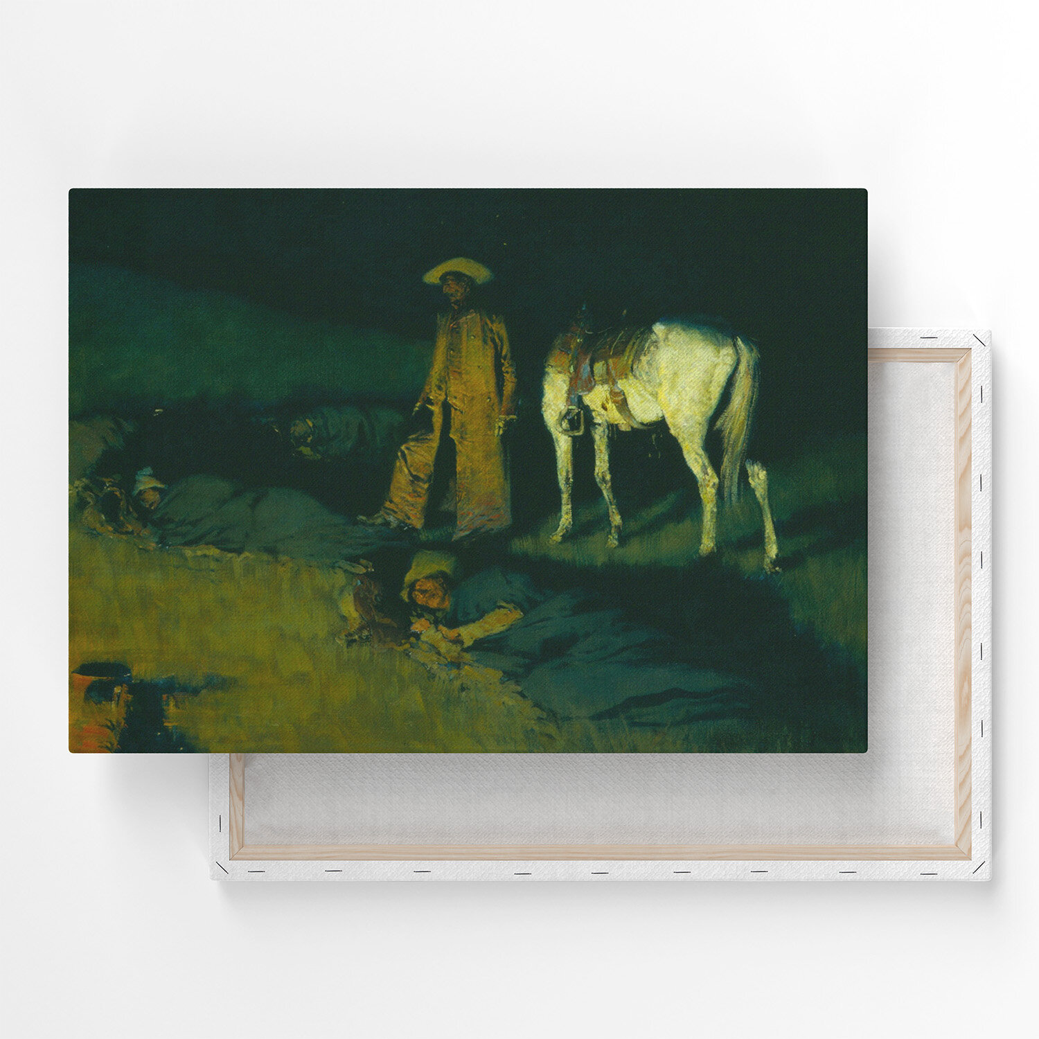 Картина на холсте, репродукция / Фредерик Ремингтон - In from the Night Herd / Размер 30 x 40 см