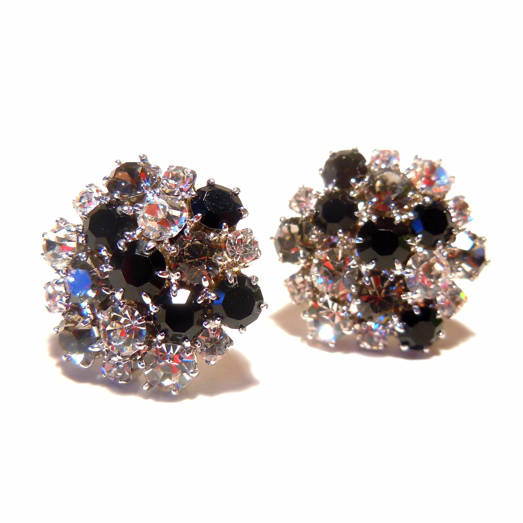 Серьги пусеты, двусторонние, кристаллы Preciosa