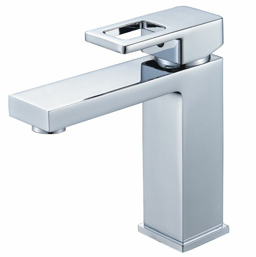 Смеситель OUTE для умывальника/раковины. Цвет хром, материал латунь. Высота 165 мм. Крепление на гайке. Керамический картридж 35 мм.