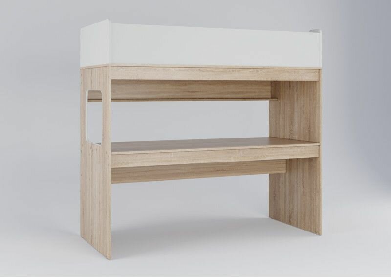 Кровать чердак Легенда C606 сонома/белый , спальное место: 175x80