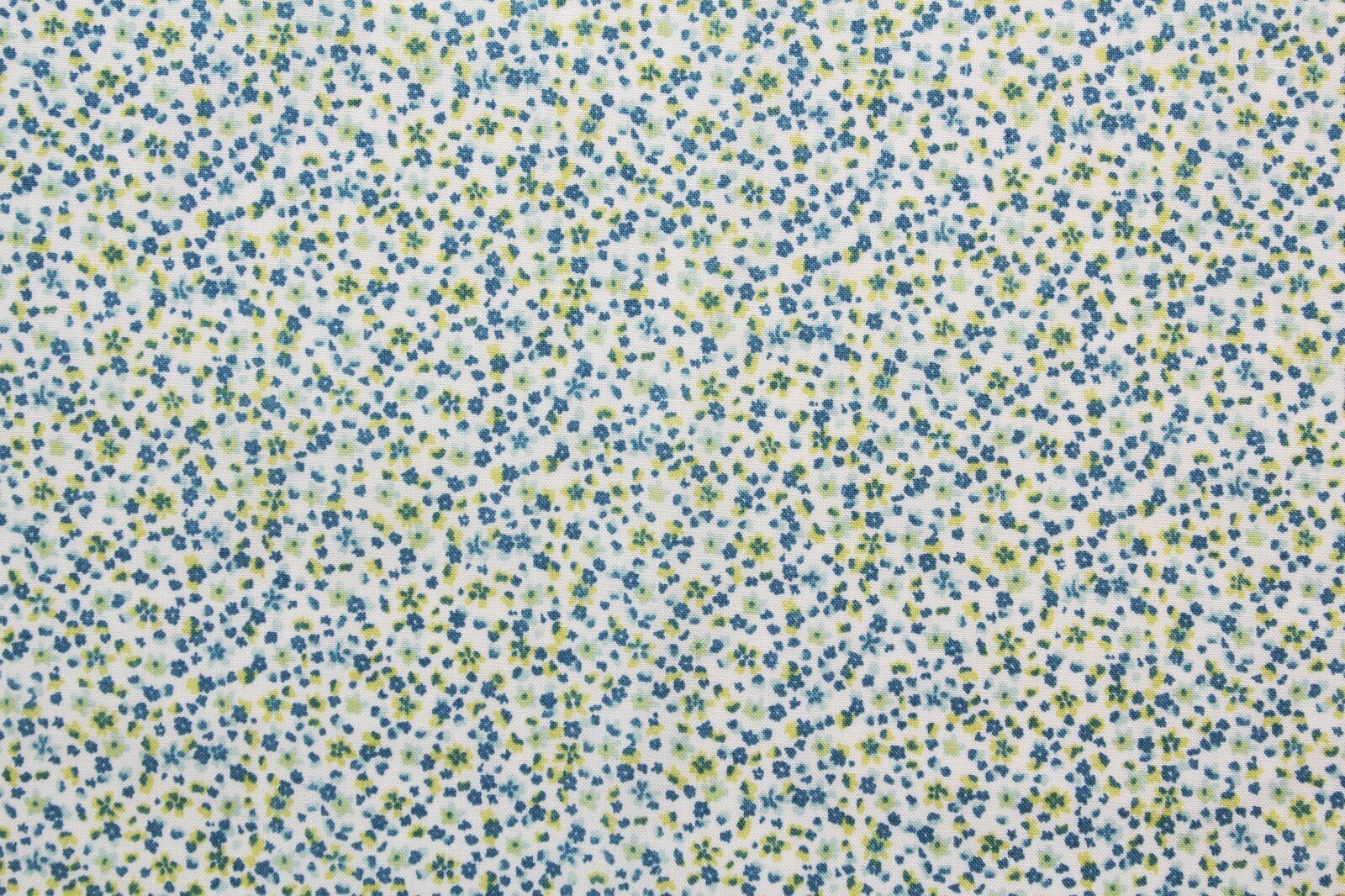 Ткань Хлопок-вуаль стрейч MSGM жёлто-синий на белом, ш142см, 0,5 м