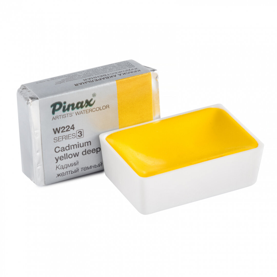 Pinax Акварель "Artists" в кювете, Кадмий Желтый Темный, 2,5мл, W224