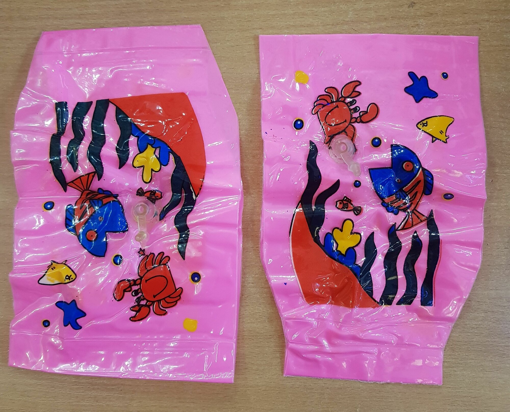 Нарукавники для плавания детские "Рыбки" розовые, 22х14см