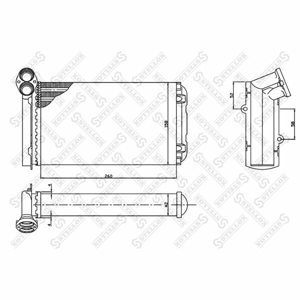 Радиатор отопителя салона для автомобиля, STELLOX 10-35075-SX (1 шт.)