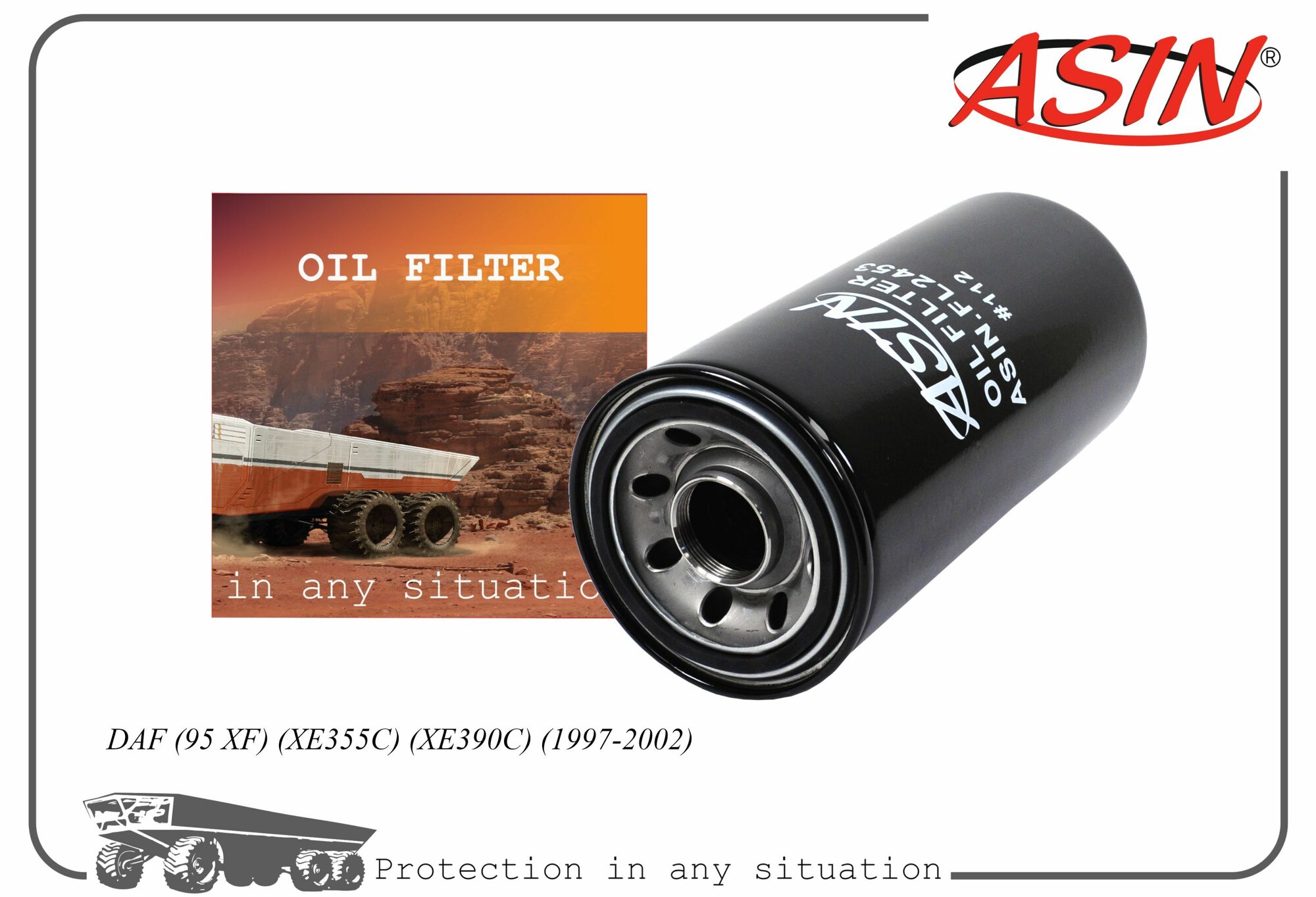 Фильтр масляный 1310901 ASIN. FL2453 для DAF 95 XF XE355C XE390C 1997-2002