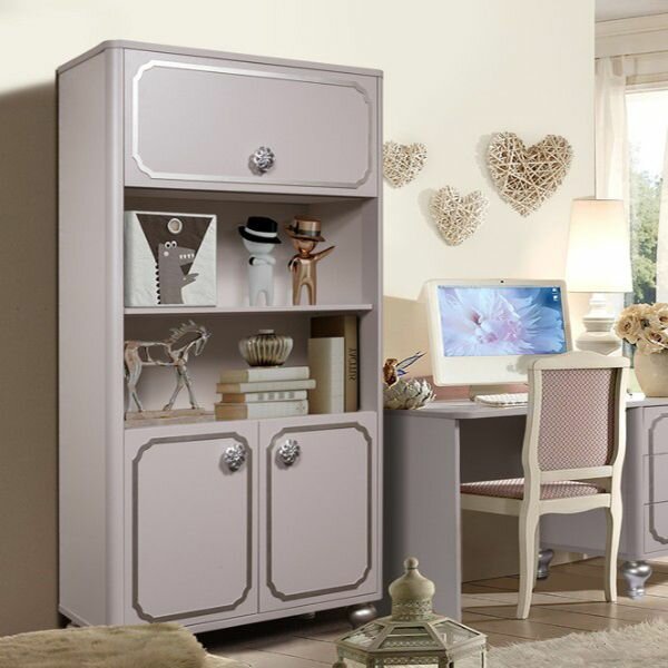 Шкаф Слониммебель "Сицилия", 2 двери, МДФ/ЛДСП, серый, 97,3х41х185см