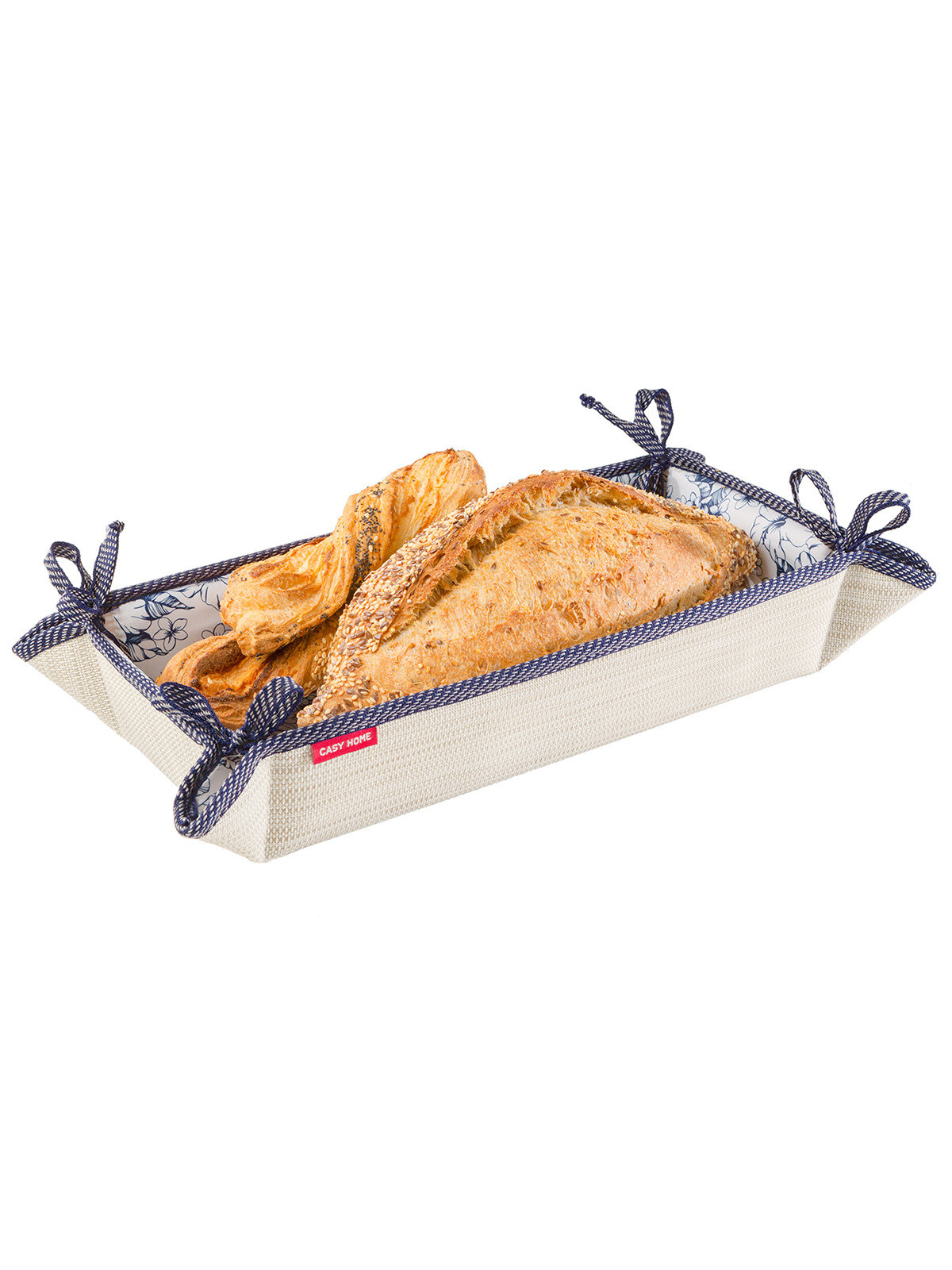 Хлебница CASY HOME ВВ-031, бежевый/голубой, текстиль/полиэстер