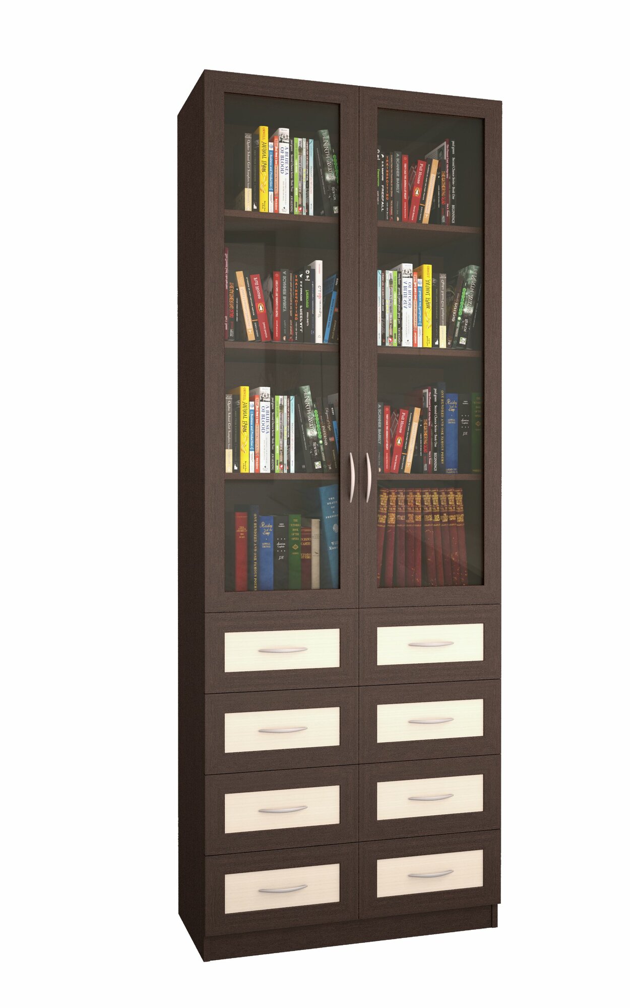 Книжный шкаф "Библиограф 2.6" 80х200х40, венге цаво / дуб молочный