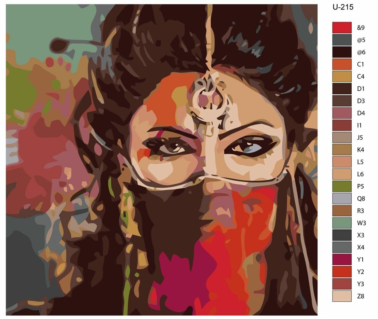 Картина по номерам U-215 "Танец живота. Восточная девушка" 40x40 см