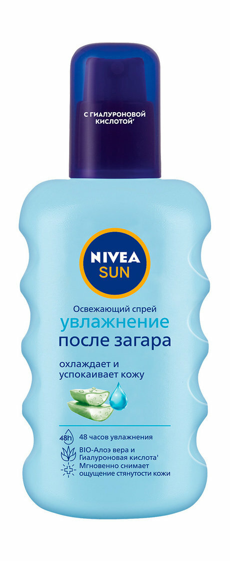 Nivea Sun Увлажнение после загара, Освежающий спрей после загара с гиалуроном, 200мл