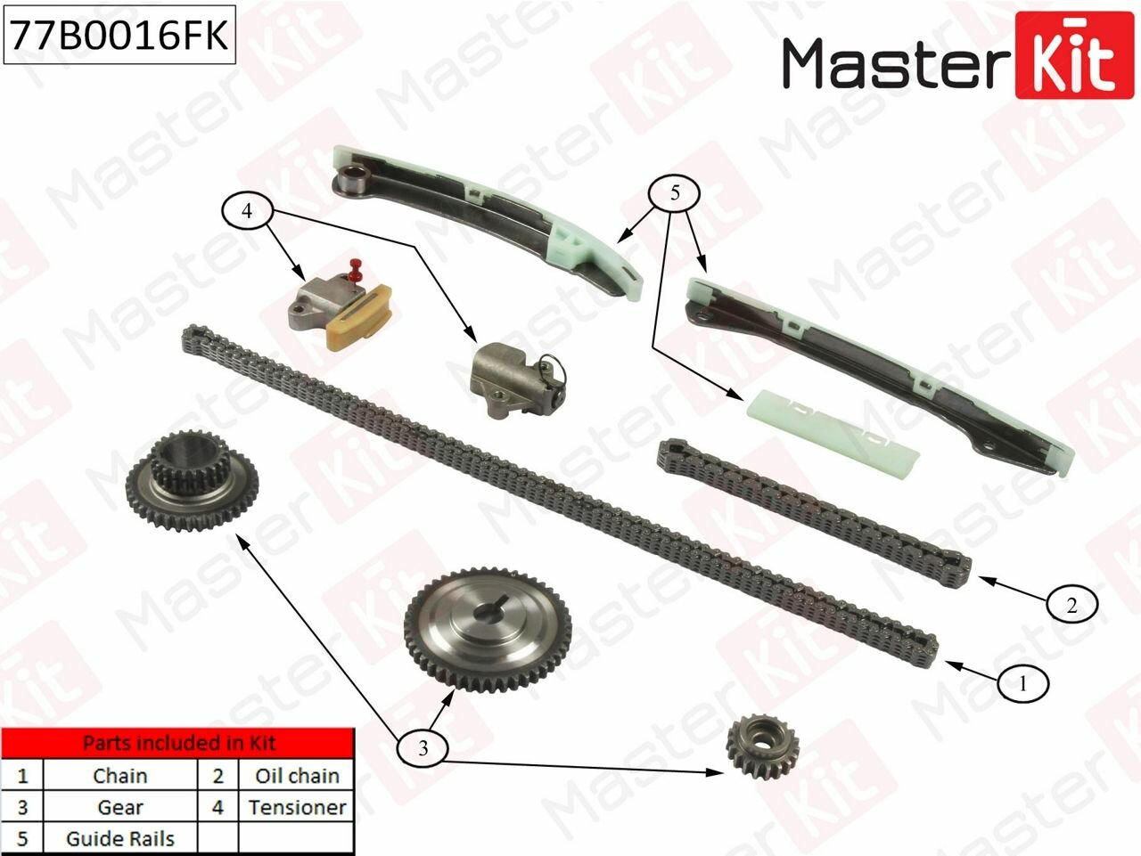 77B0016FK Комплект цепи NISSAN 02- ГРМ
