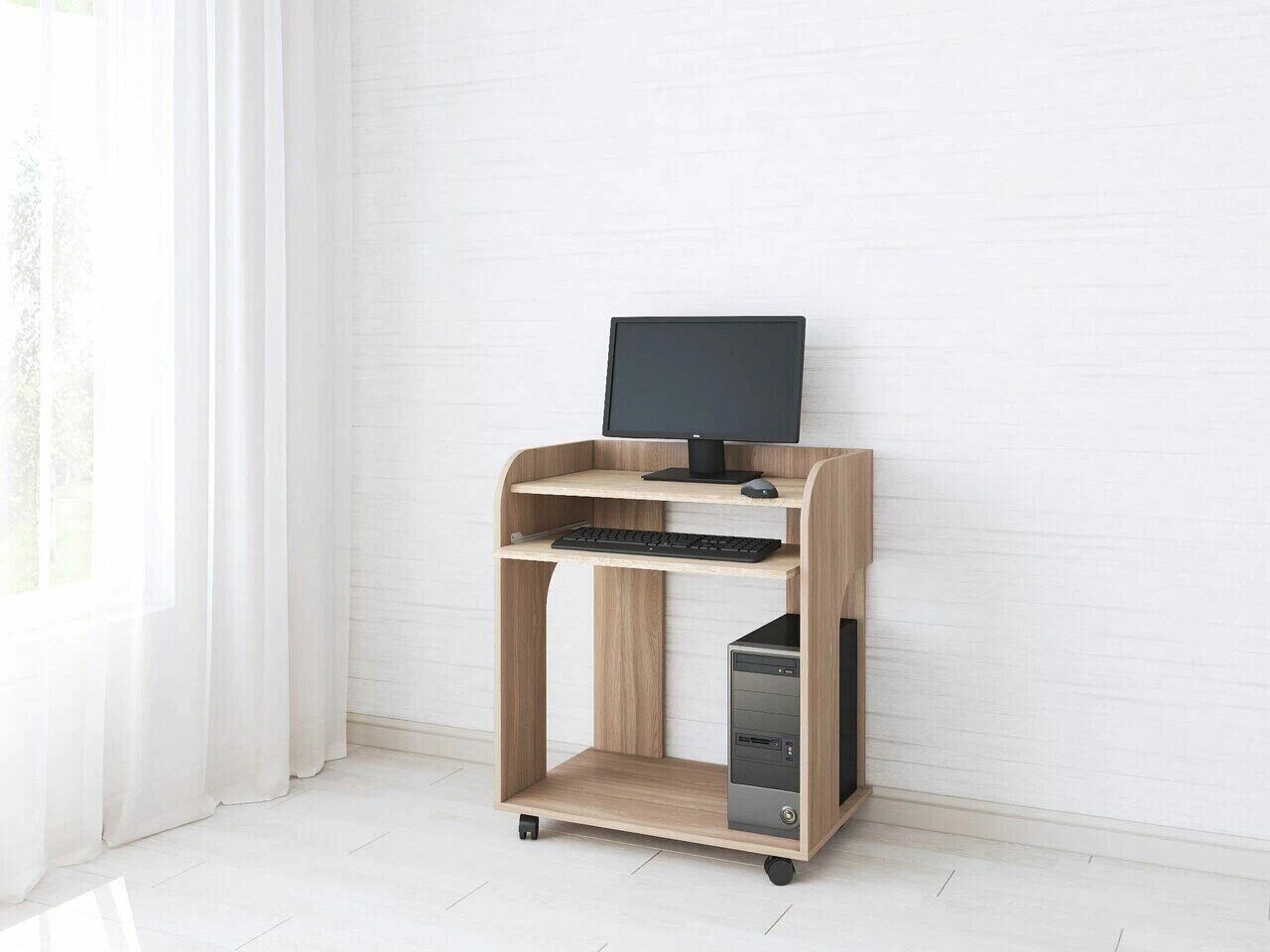 Стол компьютерный «Грета-10», ясень темный/дуб сонома (700х450х820)