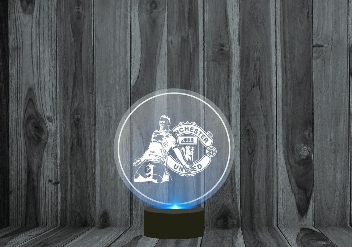 Светильник, ночник 3D GOODbrelok детям принт "Манчестер Юнайтед" - 0002