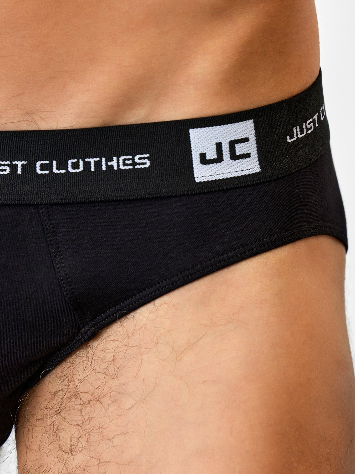 Трусы JUST CLOTHES, комплект из 3 шт., размер S, серый/белый/черный — фото 1