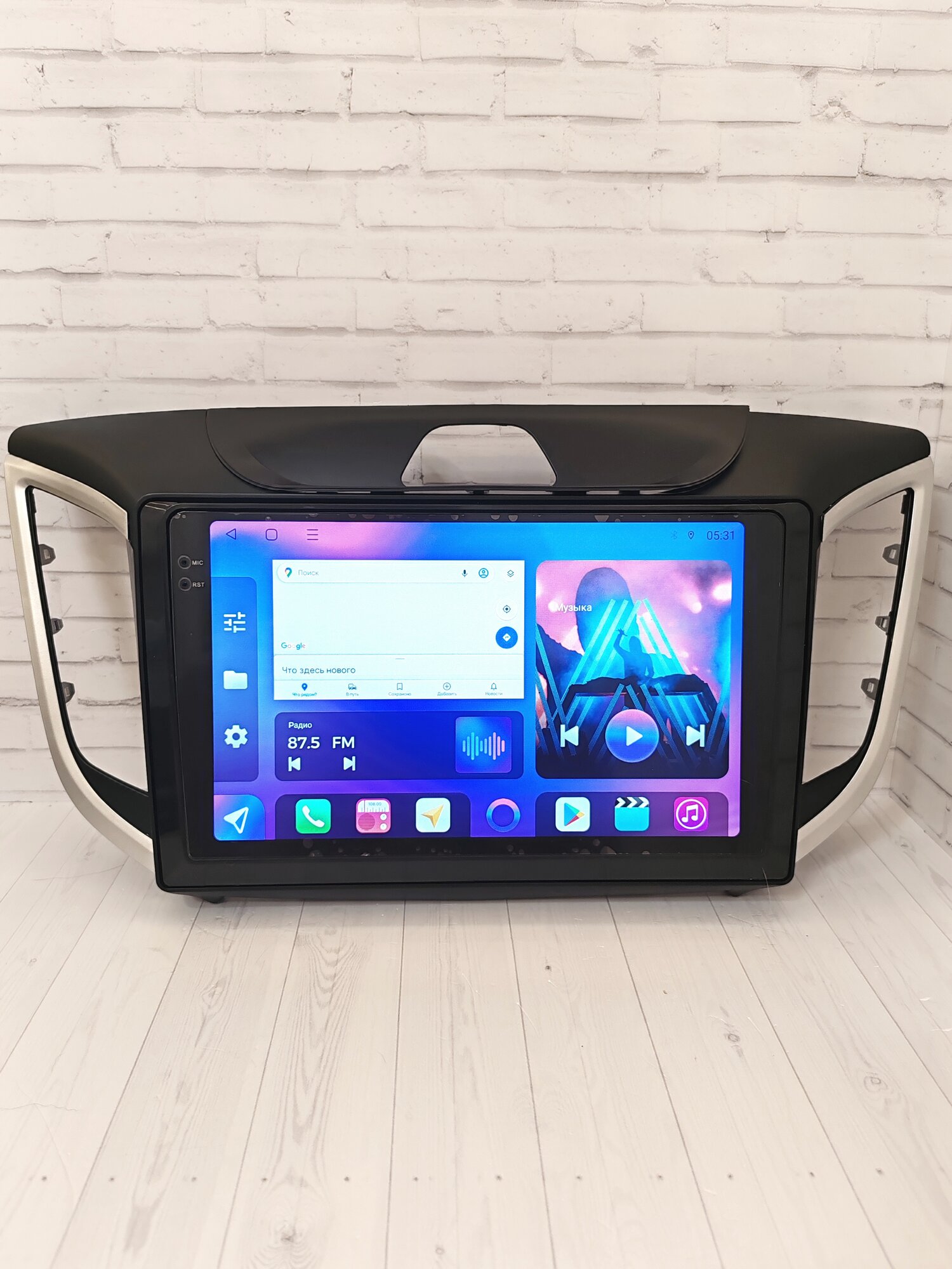 Магнитола андроид для Hyundai Creta 2015-21г/ 8 ядер/sim-карта/4+64гб/CarPlay/Android-Auto/WiFi/GPS/USB/Блютус