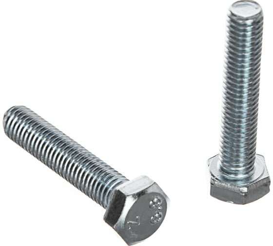 Болт М16х70 ГОСТ 7798-70 полная резьба класс прочности 5.8 покрытие цинк Ст20 | код 1671160070 | РФ ( упак.4кг)