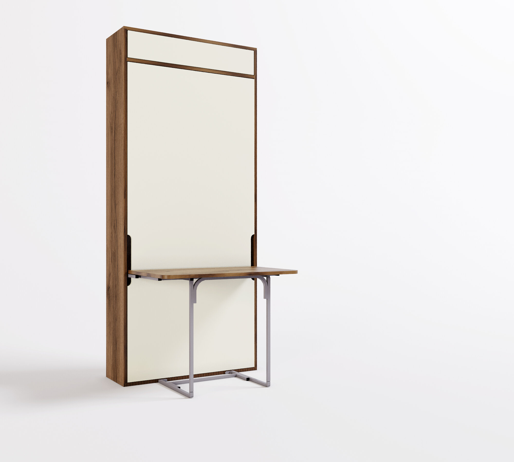 Шкаф кровать-трансформер со столом Летто Таволо 900 с антресолью Янтарь