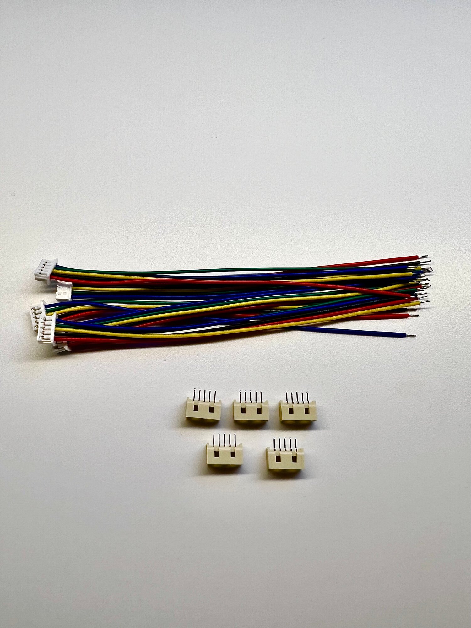 Набор кабелей с разъемом JST 1.25 мм 5pin 10см 5 штук