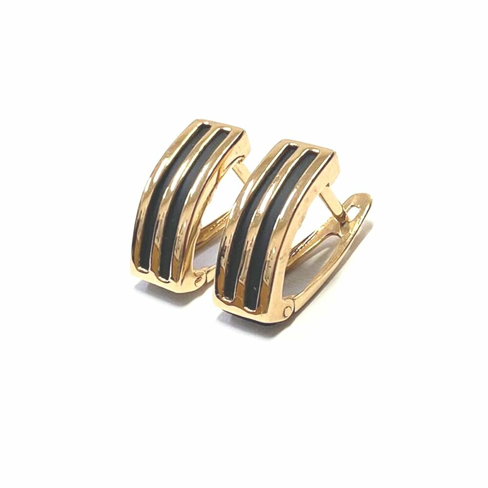 Серьги красное золото, 585 проба, каучук