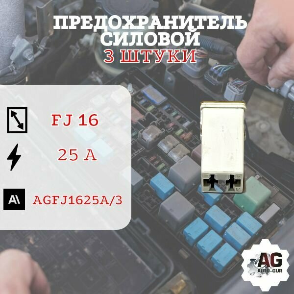 Предохранитель силовой 25А катридж большой 3 штуки