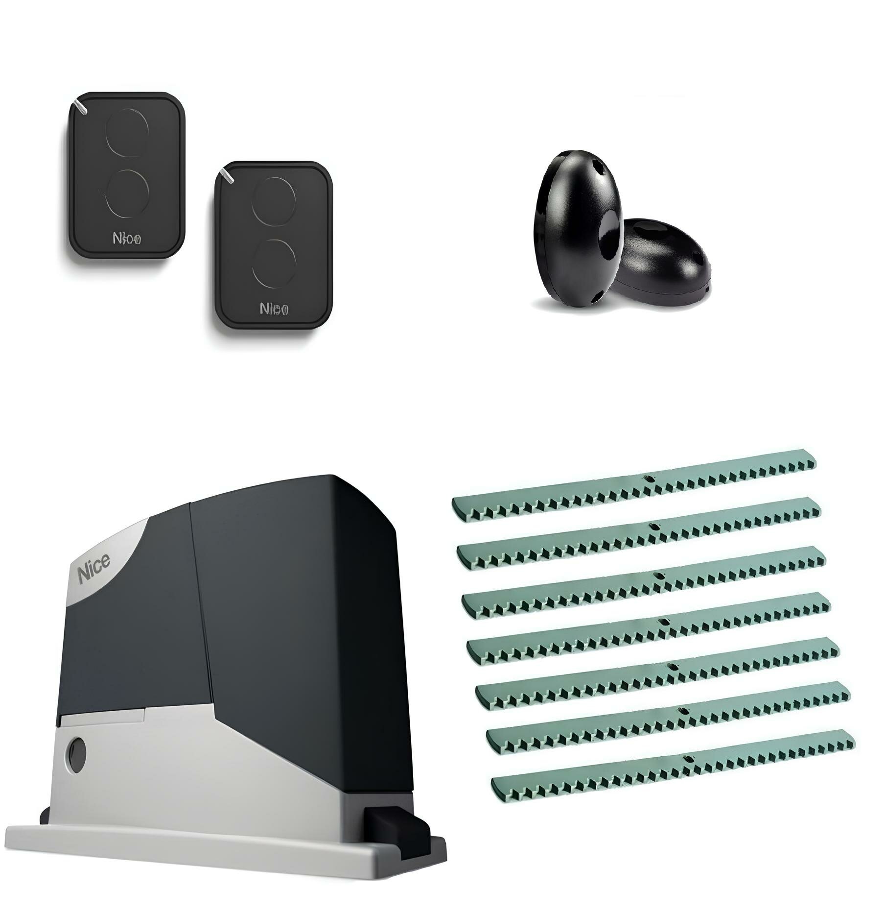 Автоматика для откатных ворот RD400KCE FK7, комплект: привод, фотоэлементы, 2 пульта, 7 реек