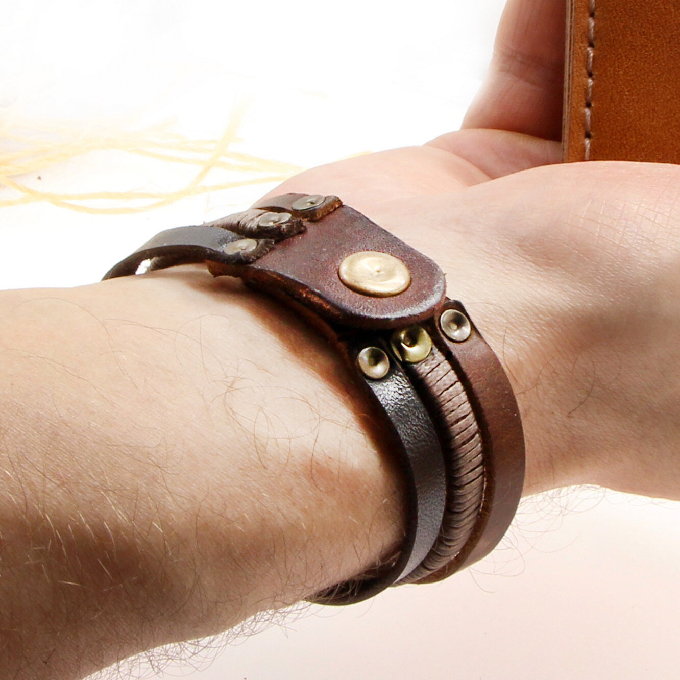 Браслет, кожа