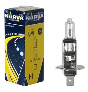 Лампа автомобильная галогенная Narva 48350 H1 12V 100W BA15s 4000K 1 шт.