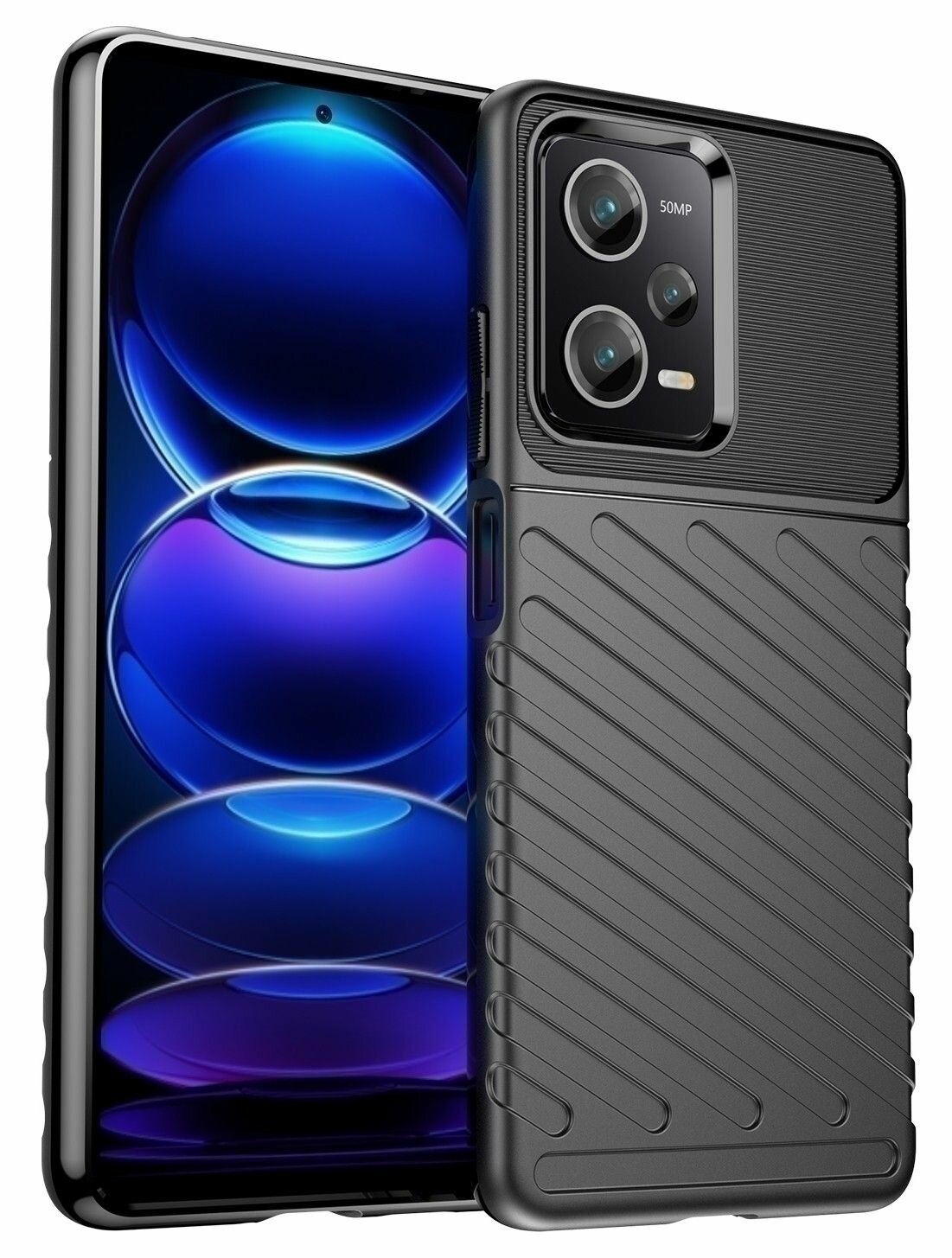 Чехол на Poco X5 Pro 5G силиконовый Thunder Series чёрный противоударный