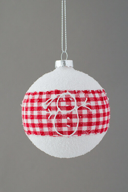 Новогоднее елочное украшение Новогодний шар Fabric Снеговик Green Trees