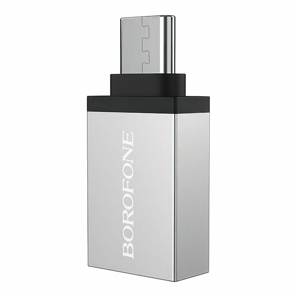 OTG адаптер BOROFONE BV3 USB-A/Type-C (серебряный)