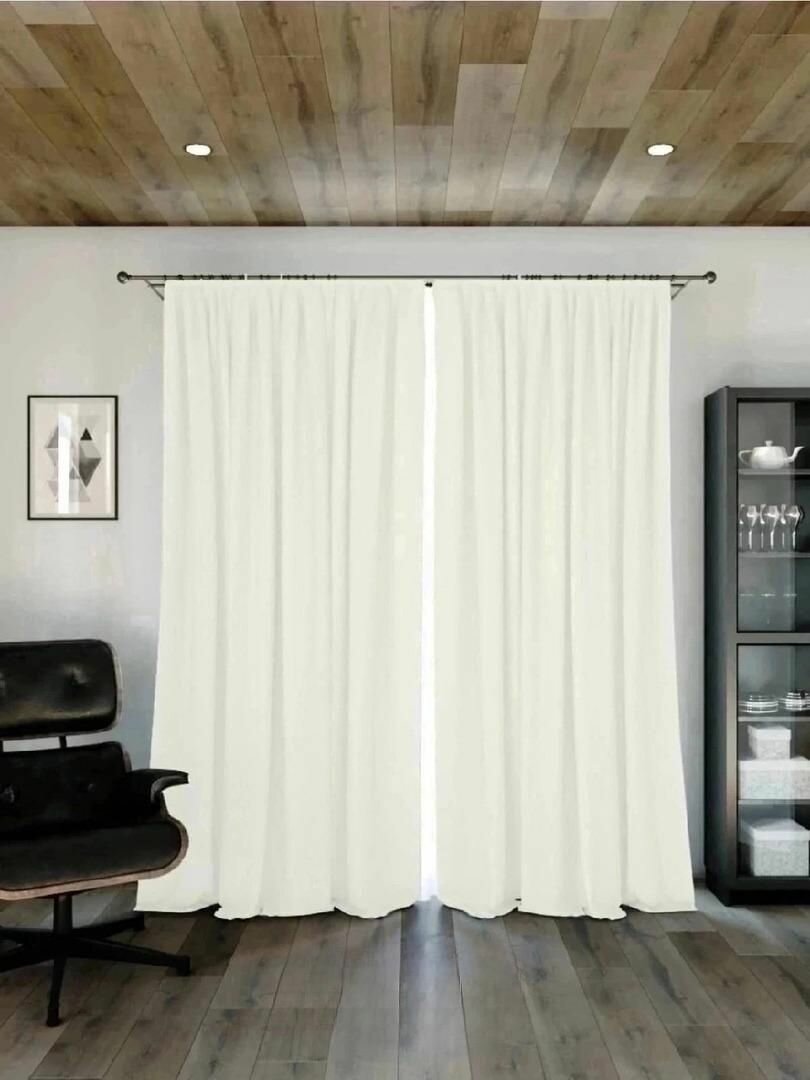 Шторы блекаут однотонные белые