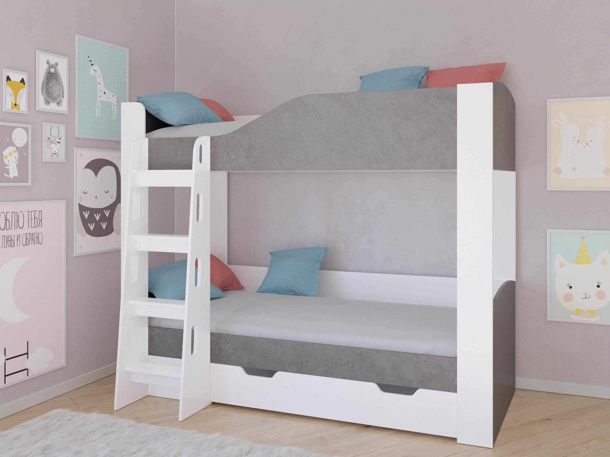 Кровать двухъярусная Астра 2 с ящиком РВ-Мебель