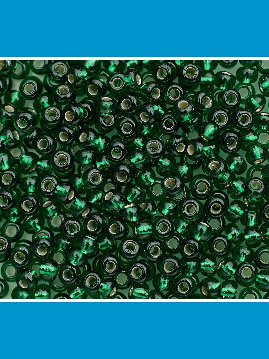 Бисер чешский Preciosa, 50 гр, 57060, круглый, стекло, зеленый 10/0 бисероплетение