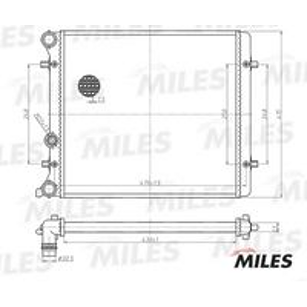 MILES acrm164 (ACRM164) радиатор VW Golf (Гольф) 4 (99-06) / Bora (Бора) (00-05) / Skoda (Шкода) Octavia (Октавия) (99-10)