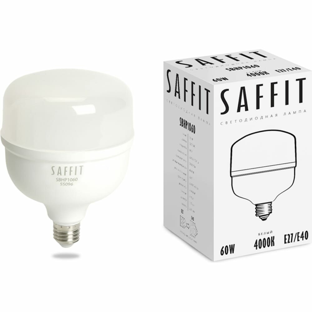 Светодиодная лампа SAFFIT SBHP1060 60W 230V E27-E40 4000K 55096, для промышленных целей