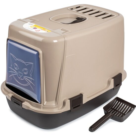 Лоток Pet Plast'art для домашних животных бежевый 59.5х39.5х40.5см закрытый (PT-305-B)