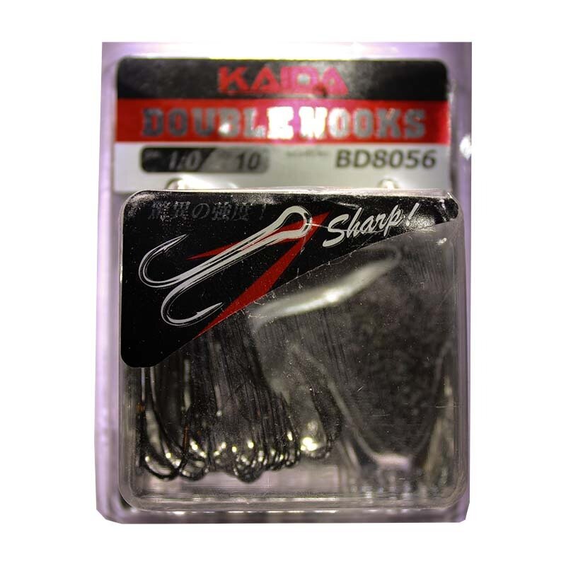 Крючки двойные Kaida BD8056 размер 3/0, 5см, 8 штук в коробке