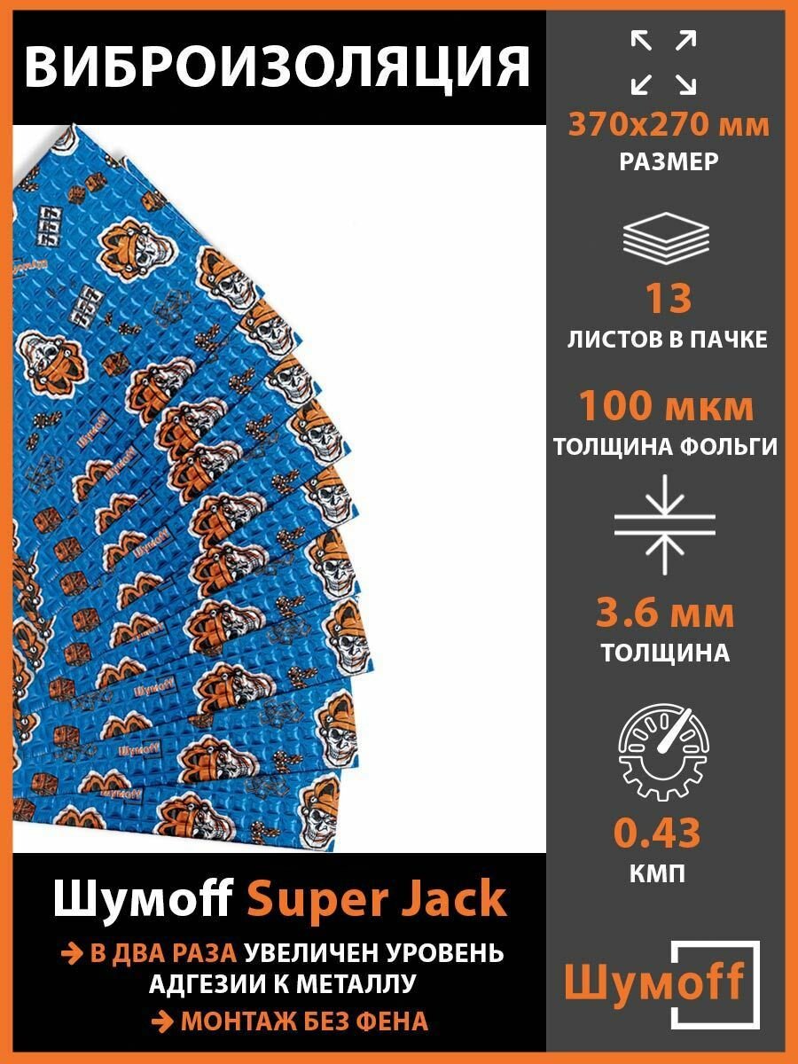 Плеяда Вибропоглощение Super Jack (13 листов)