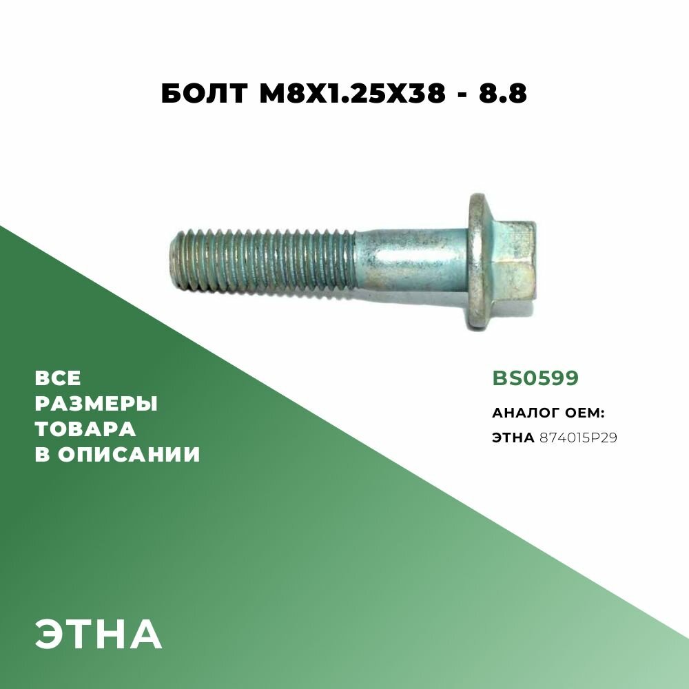 Болт M8х38х1,25-8.8; ОЕМ:874015P29; BS0599 - 5 шт.