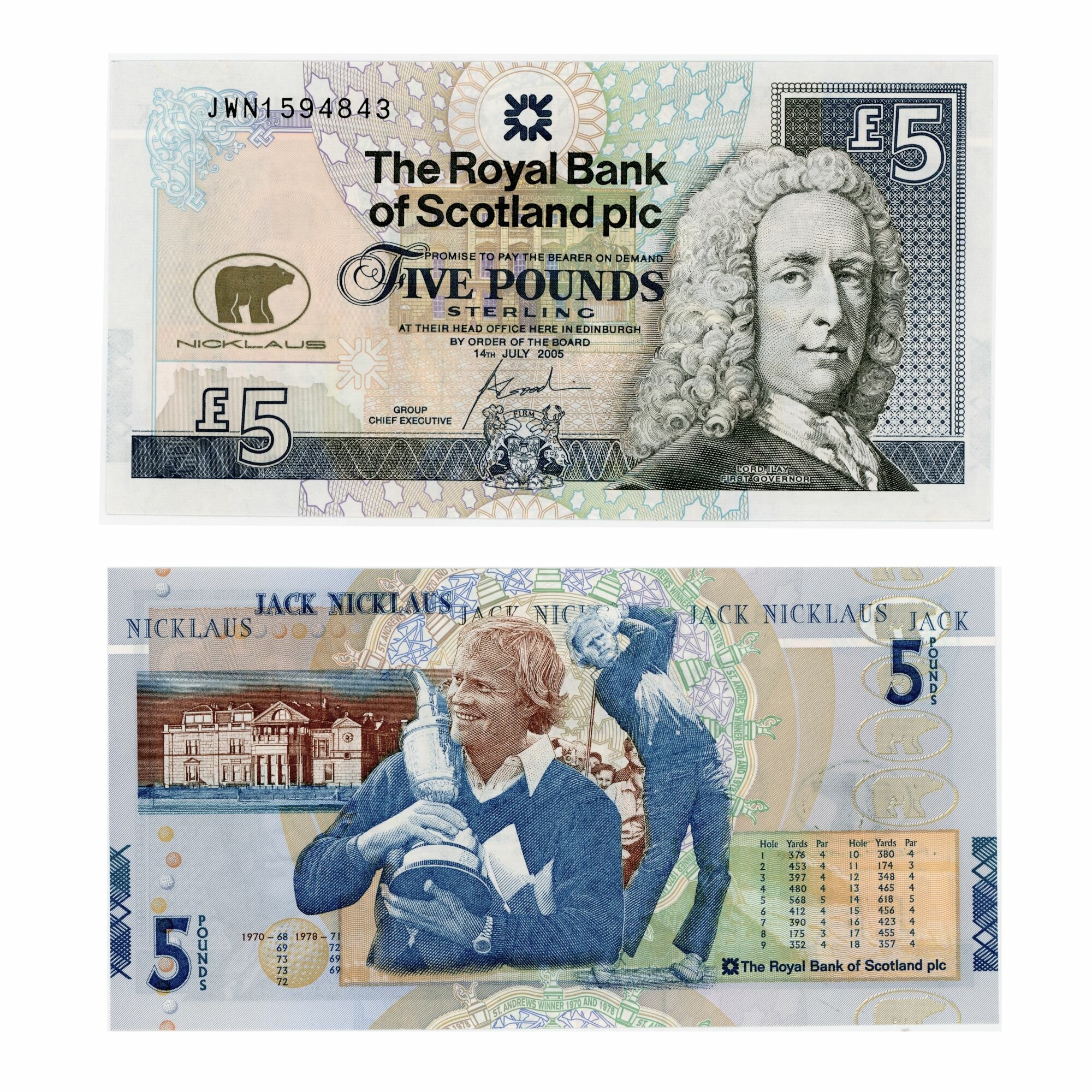 Банкнота Шотландия 5 фунтов FIVE POUNDS 2005 год Uncirculated (UNC) Pick 365