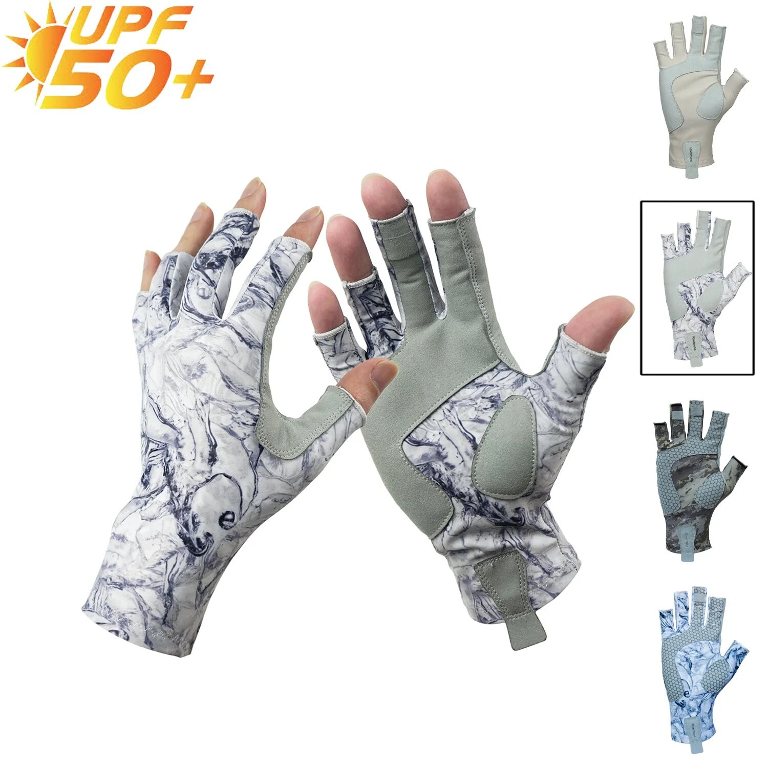 Riverruns перчатки для рыбалки L, Camo blue
