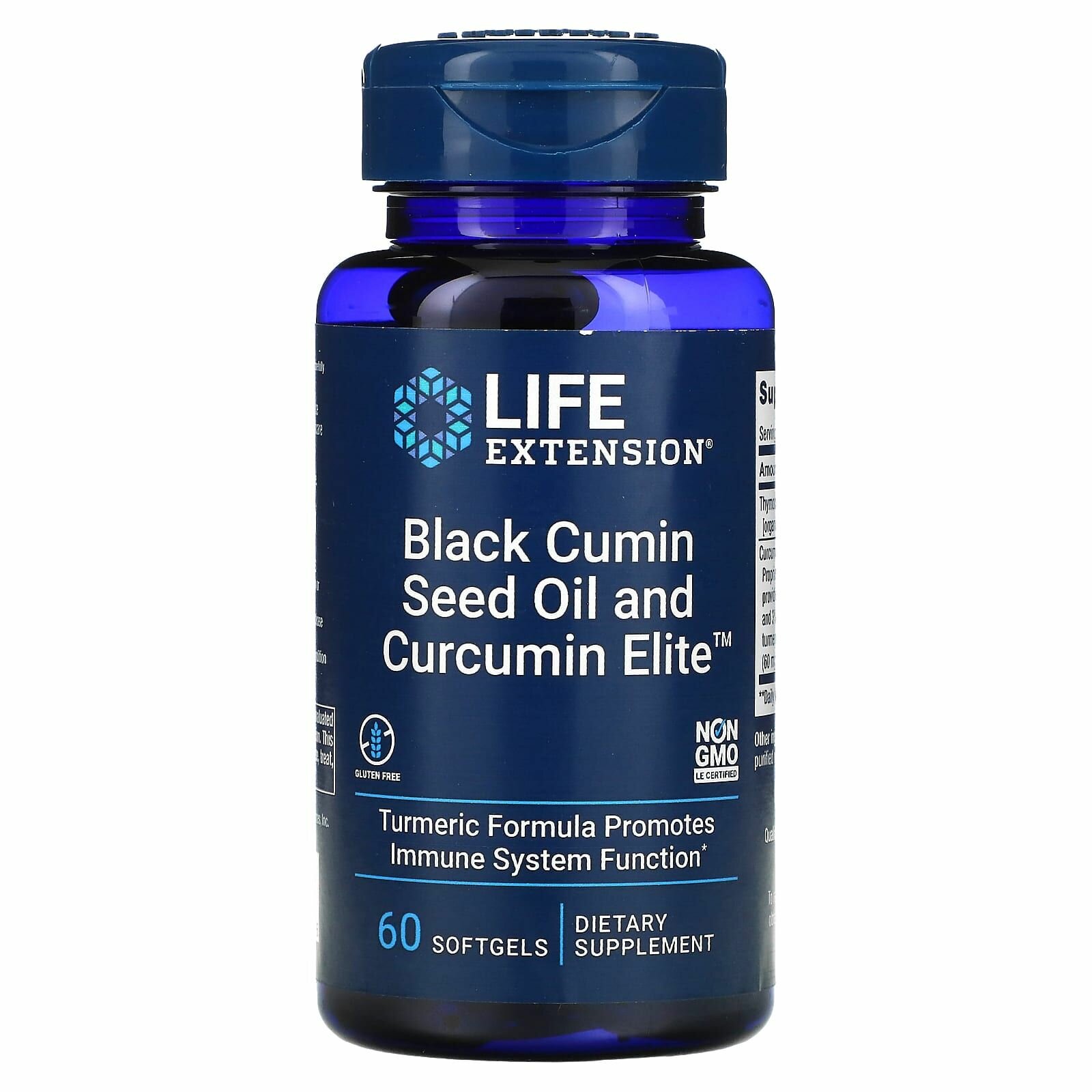 Life Extension Масло семян чёрного тмина с Куркумином, Black Cumin Seed Oil and Curcumin Elite 60 капсул
