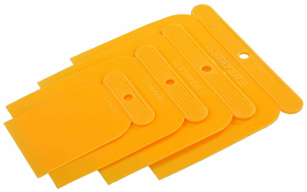 Набор поверхностных пластиковых шпателей STAYER (4шт: 50, 80, 100, 120мм) 1010-H4