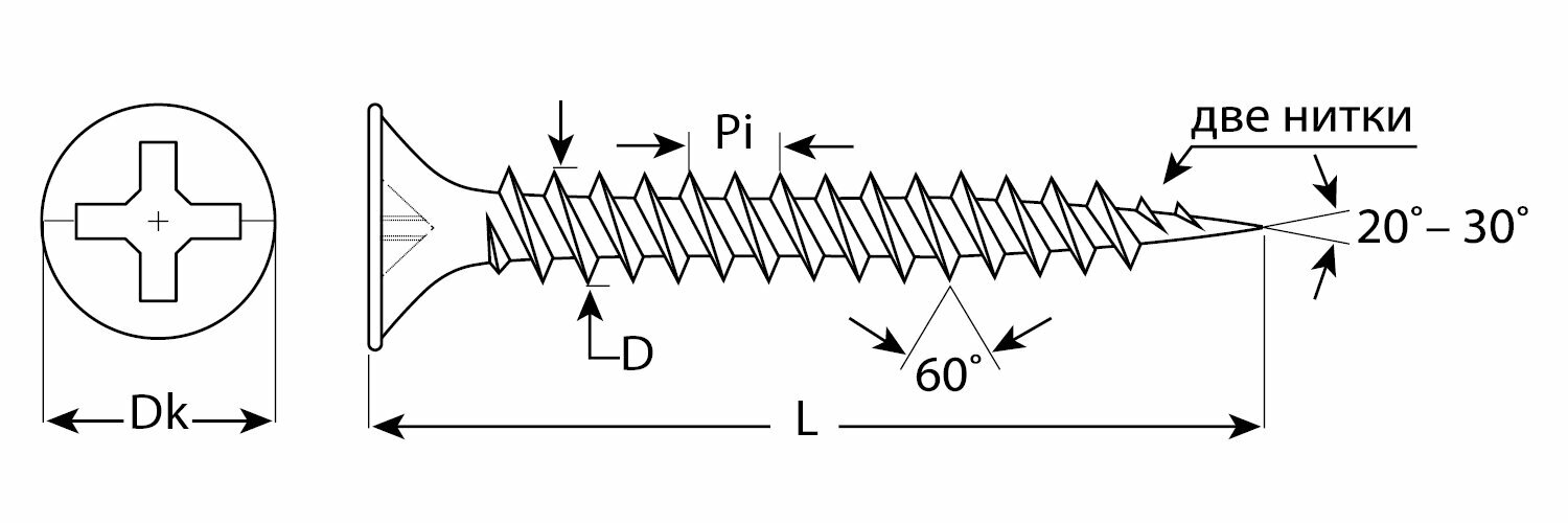 Саморезы гипсокартон-металл ЗУБР СГМ 75x4.2мм, 200шт 4-300012-42-075