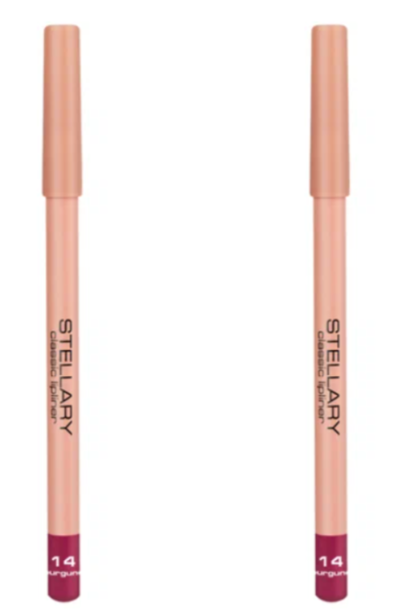 Карандаш для губ Stellary Lipliner, тон 14 Burgundy, 1,35 г, 2 шт