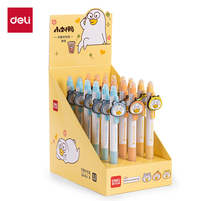 Гелевая ручка "Xiao Liu", в форме утенка, легко стираемая, случайная цвет заправки SA194, 0,5мм