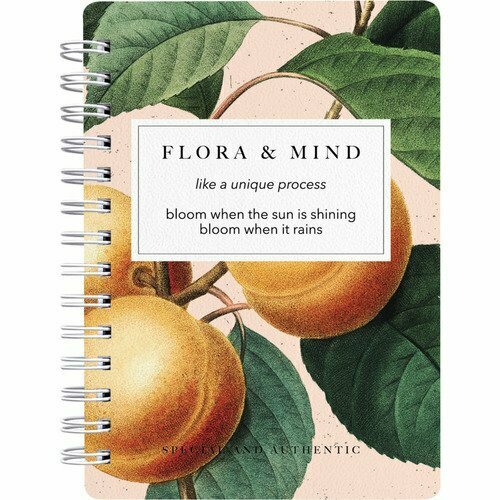 Блокнот Be Smart Flora, 102х142 мм, 80л, клетка, мягкий переплет, спираль, персики