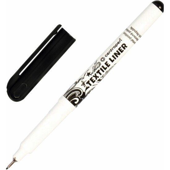 Маркер Centropen для ткани черный "Textile Liner", игольчатый наконечник, 0,6-0,8 мм, 2639, 5 2639 0112